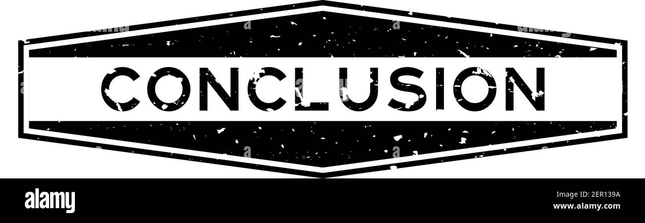 Grunge black conclusion word hexagon rubber seal stamp on white ...