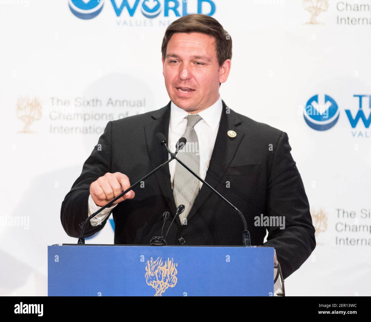Ron DeSantis, US Congressman (R) for Florida's 6th District, speaking ...