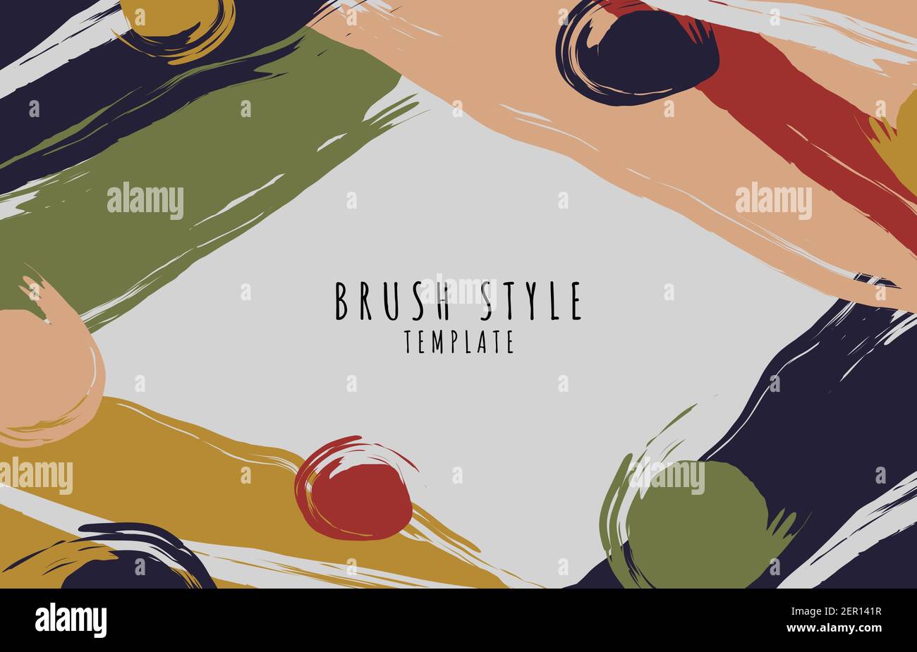 Abstract brushing colorful design artwork of retro style template ...
