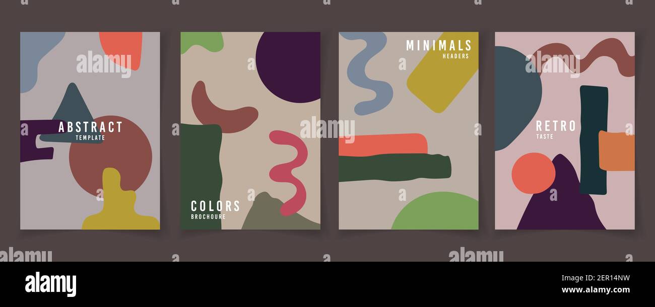 Abstract colors shape style of pattern 80s retro template set. Drawing ...