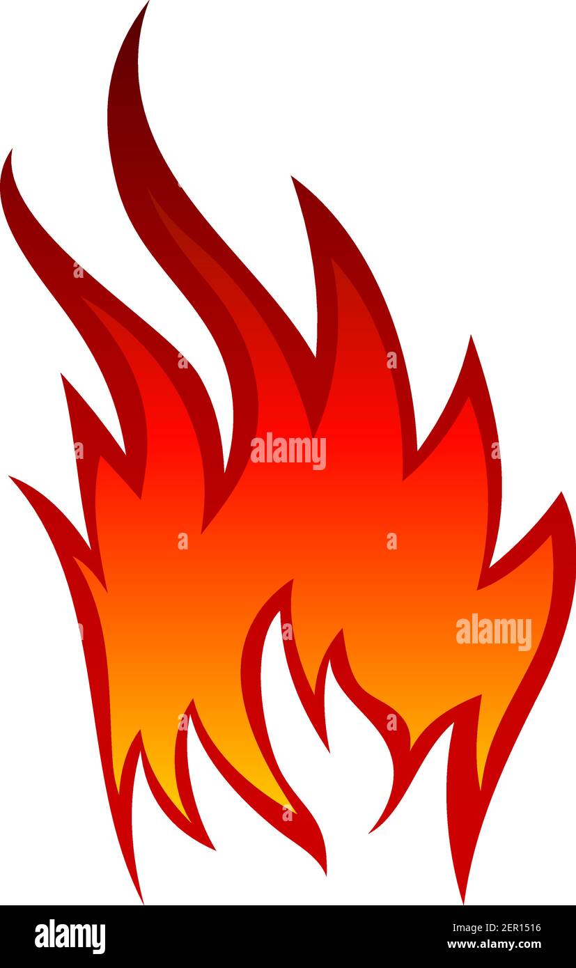 Fire Flame Element. Red And Yellow Colors Design. Vector Illustration ...