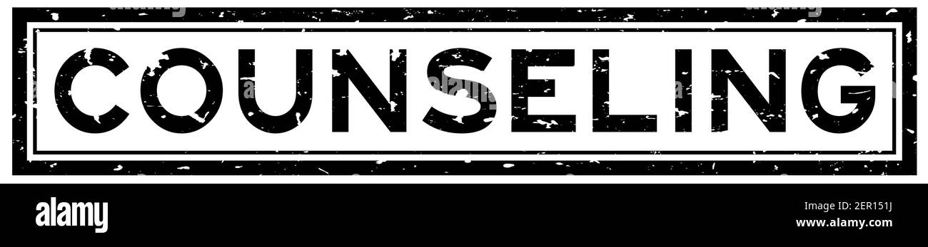 Grunge black counseling word square rubber seal stamp on white ...