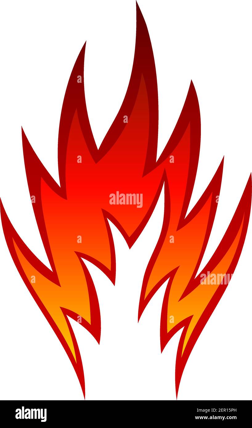 Fire Flame Element. Red And Yellow Colors Design. Vector Illustration ...