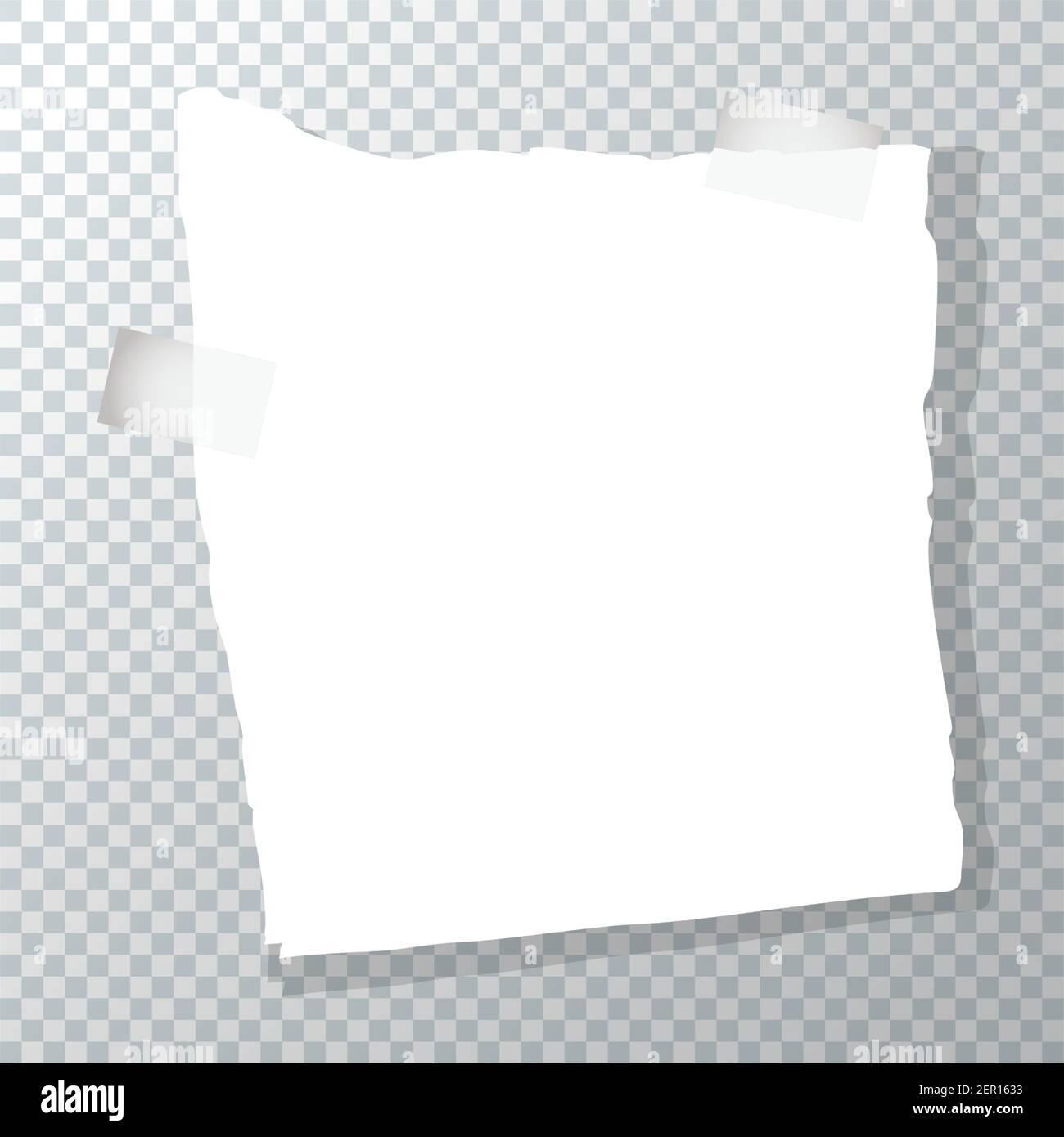 Torn piece of crumpled paper. Paper sticker is glued with tape Stock ...