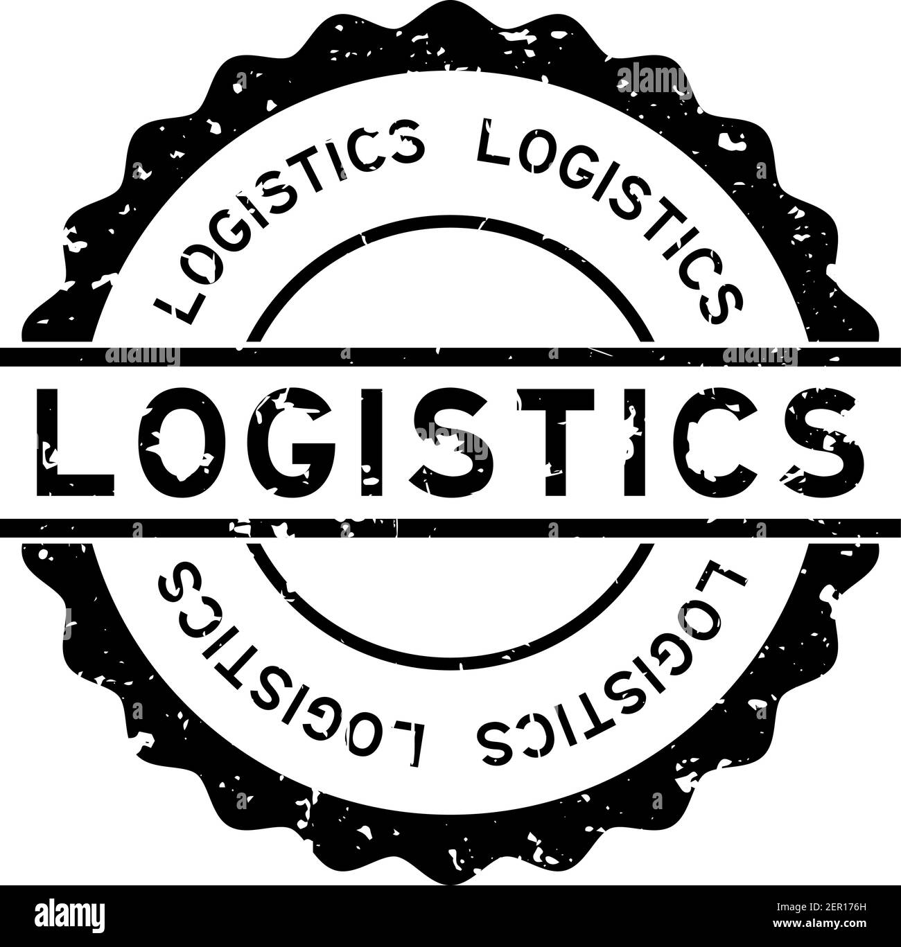 Grunge black logistics word round rubber seal stamp on white background ...