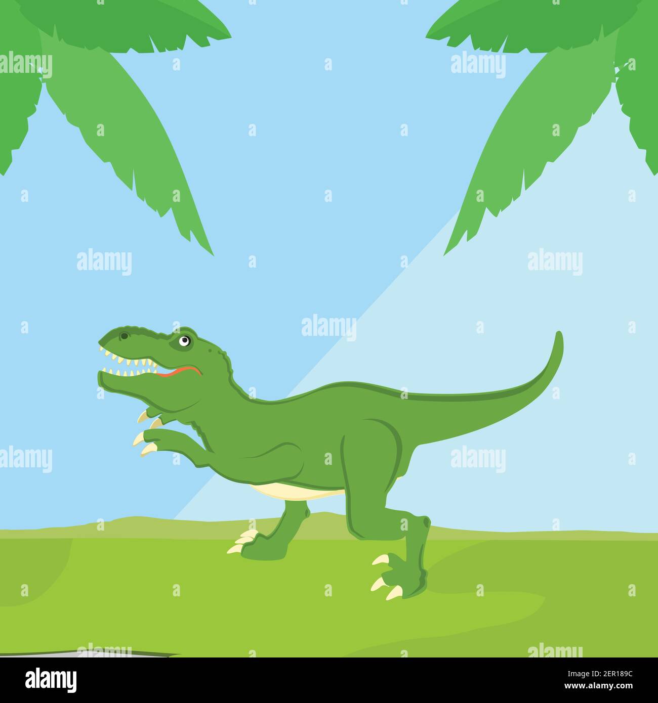 Vector illustration of a mean tyrannosaurs rex t rex dinosaur. Dino ...