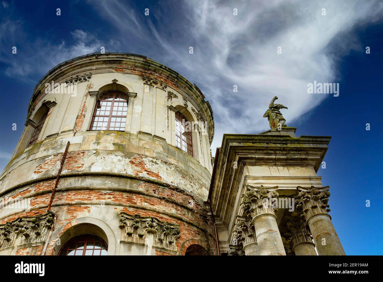 beautiful temples. Old gray temple on the background of a beautiful sky ...