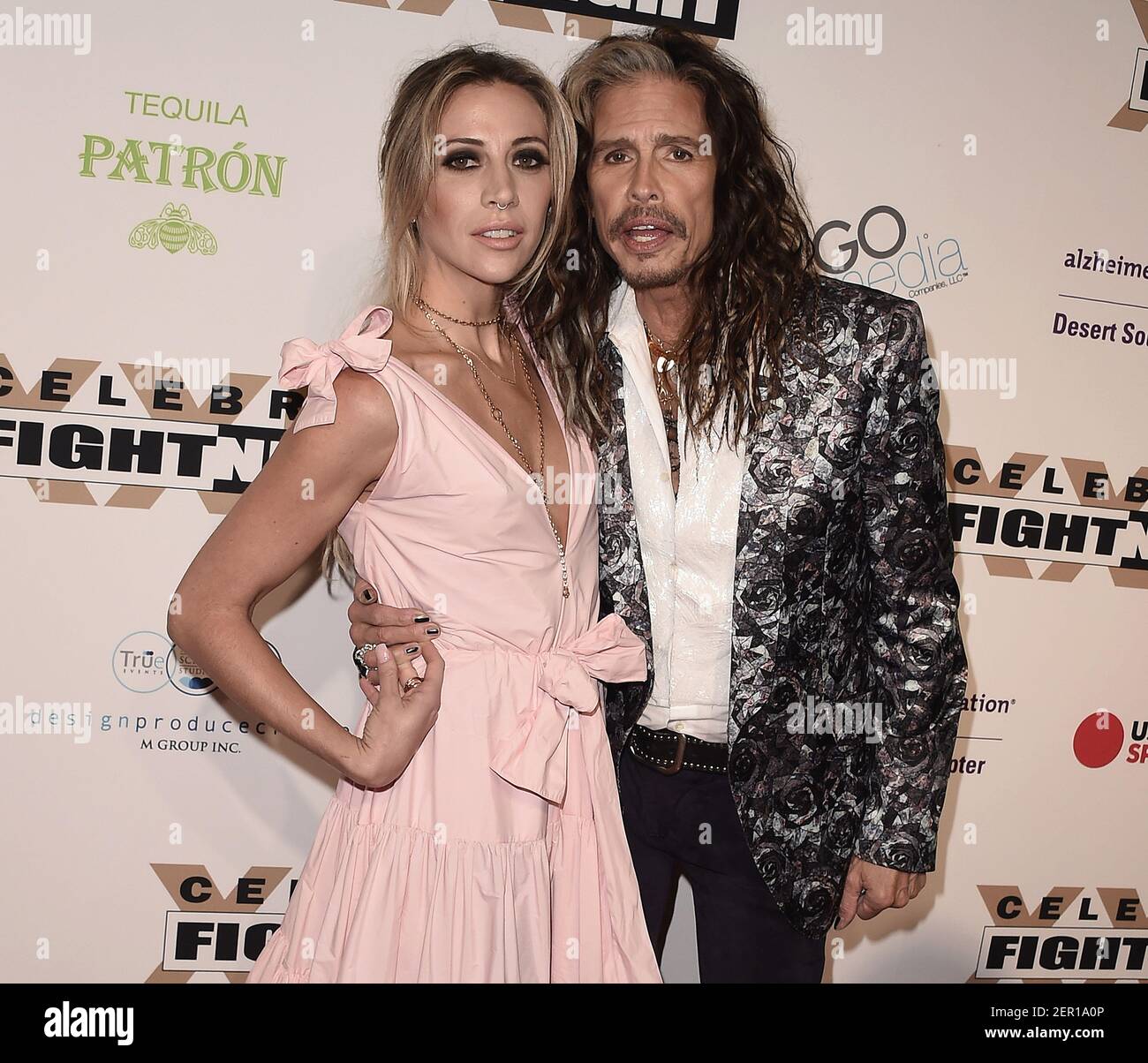 PHOENIX, AZ - MARCH 10: Steven Tyler and Aimee Preston at Muhammad Ali ...