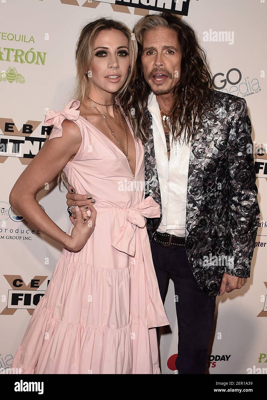 PHOENIX, AZ - MARCH 10: Steven Tyler and Aimee Preston at Muhammad Ali ...