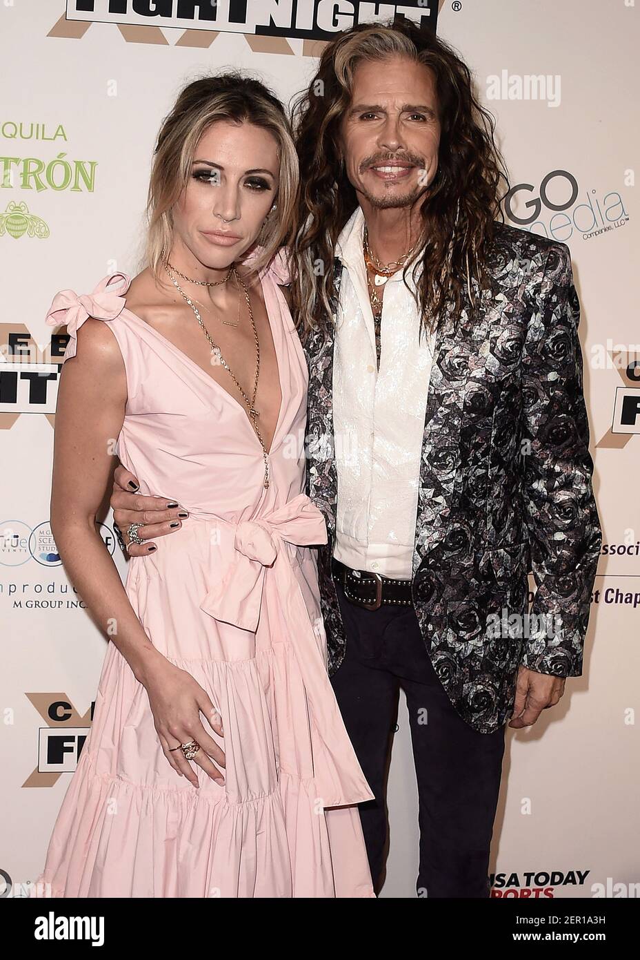 PHOENIX, AZ - MARCH 10: Steven Tyler and Aimee Preston at Muhammad Ali ...