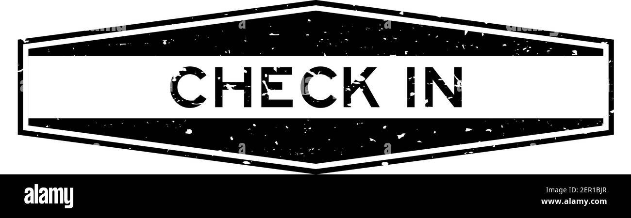 Grunge black check in word hexagon rubber seal stamp on white background Stock Vector Image ...