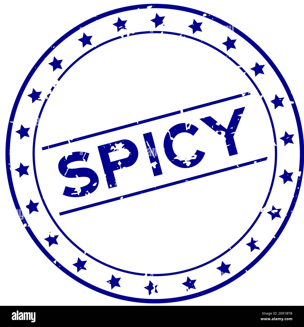 Grunge blue spicy word round rubber seal stamp on white background Stock Vector Image & Art - Alamy