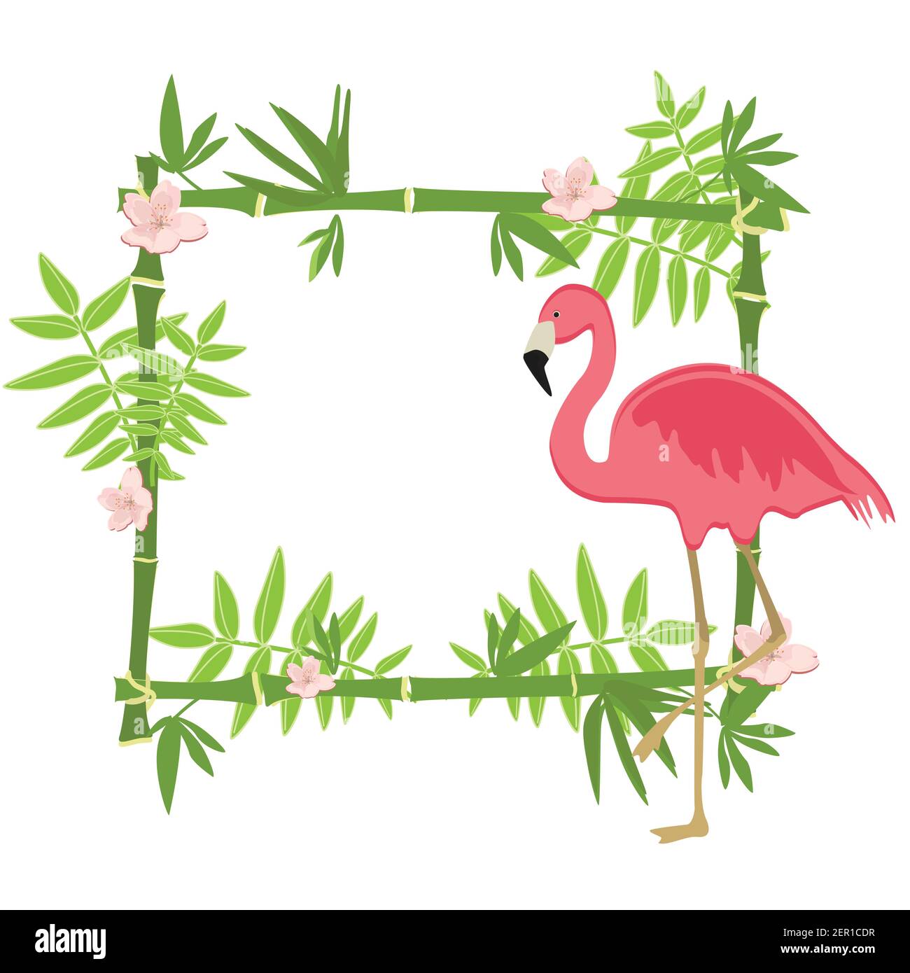 Vector illustration tropical island frame, border, poster with exotic ...