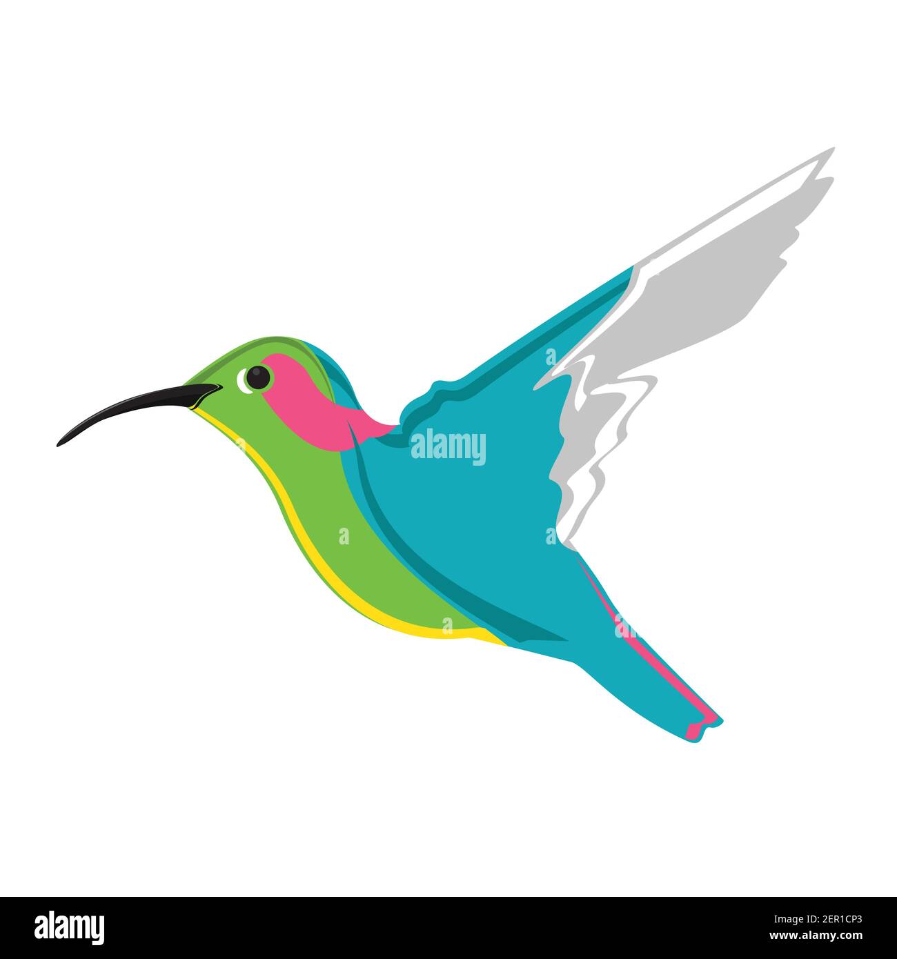 Vector illustration small exotic hummingbird. Colorful humming bird ...