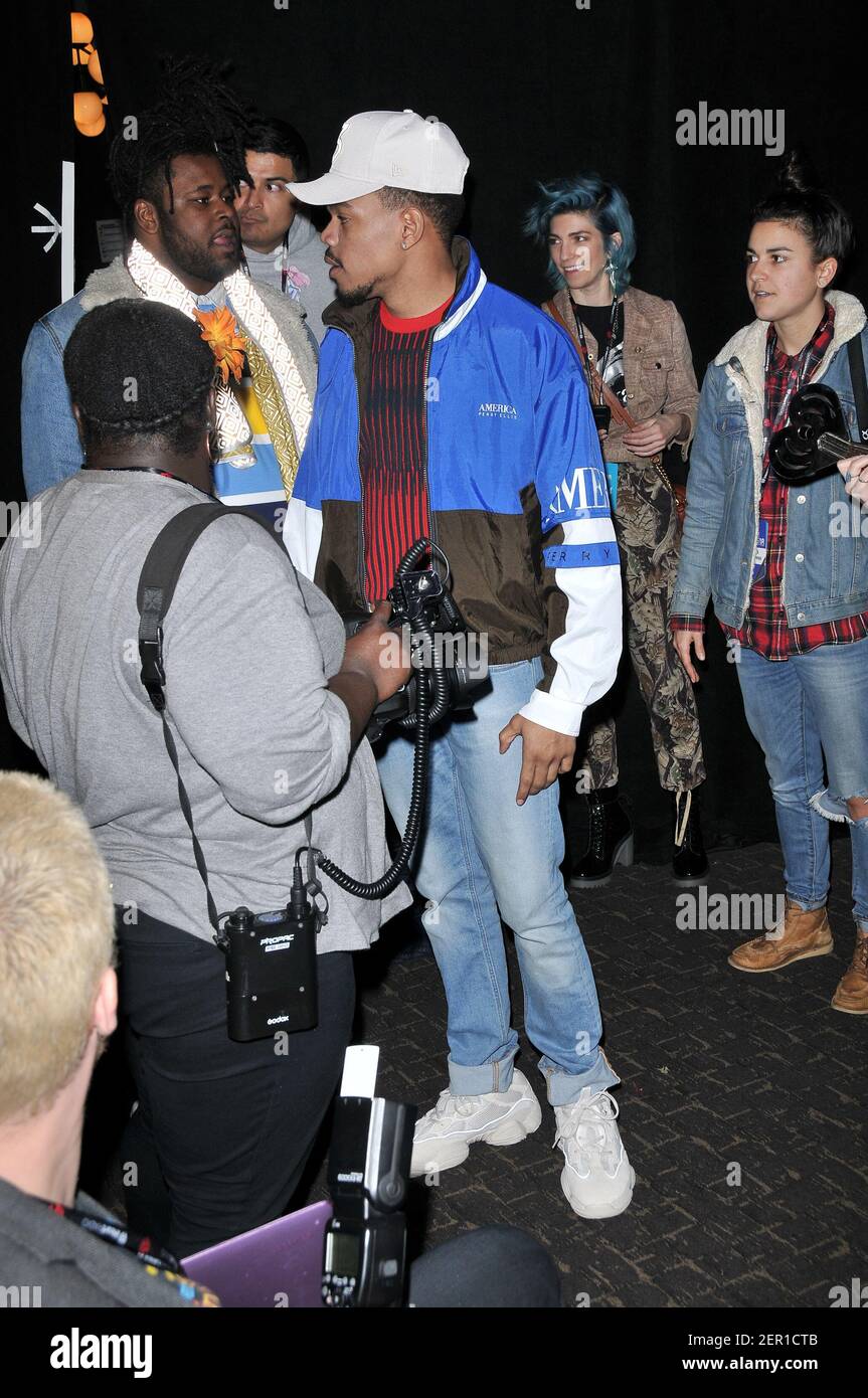 Chance the Rapper, recipient of the Innovator Award, poses in the press ...