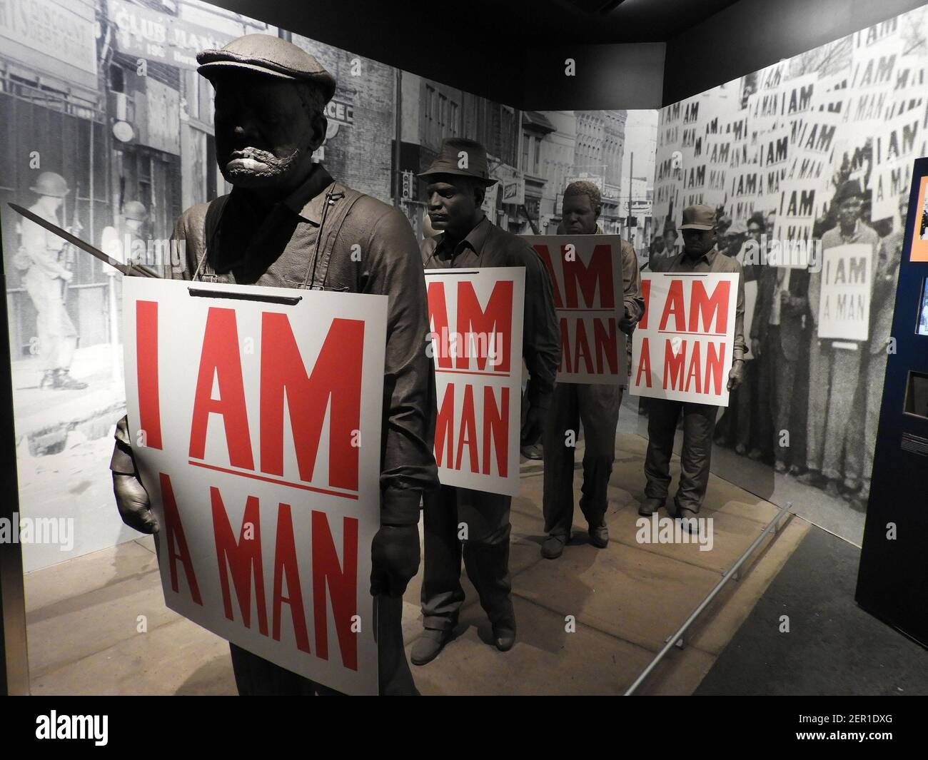 In a museum exhibit detailing the 1968 strike by Memphis garbagemen ...