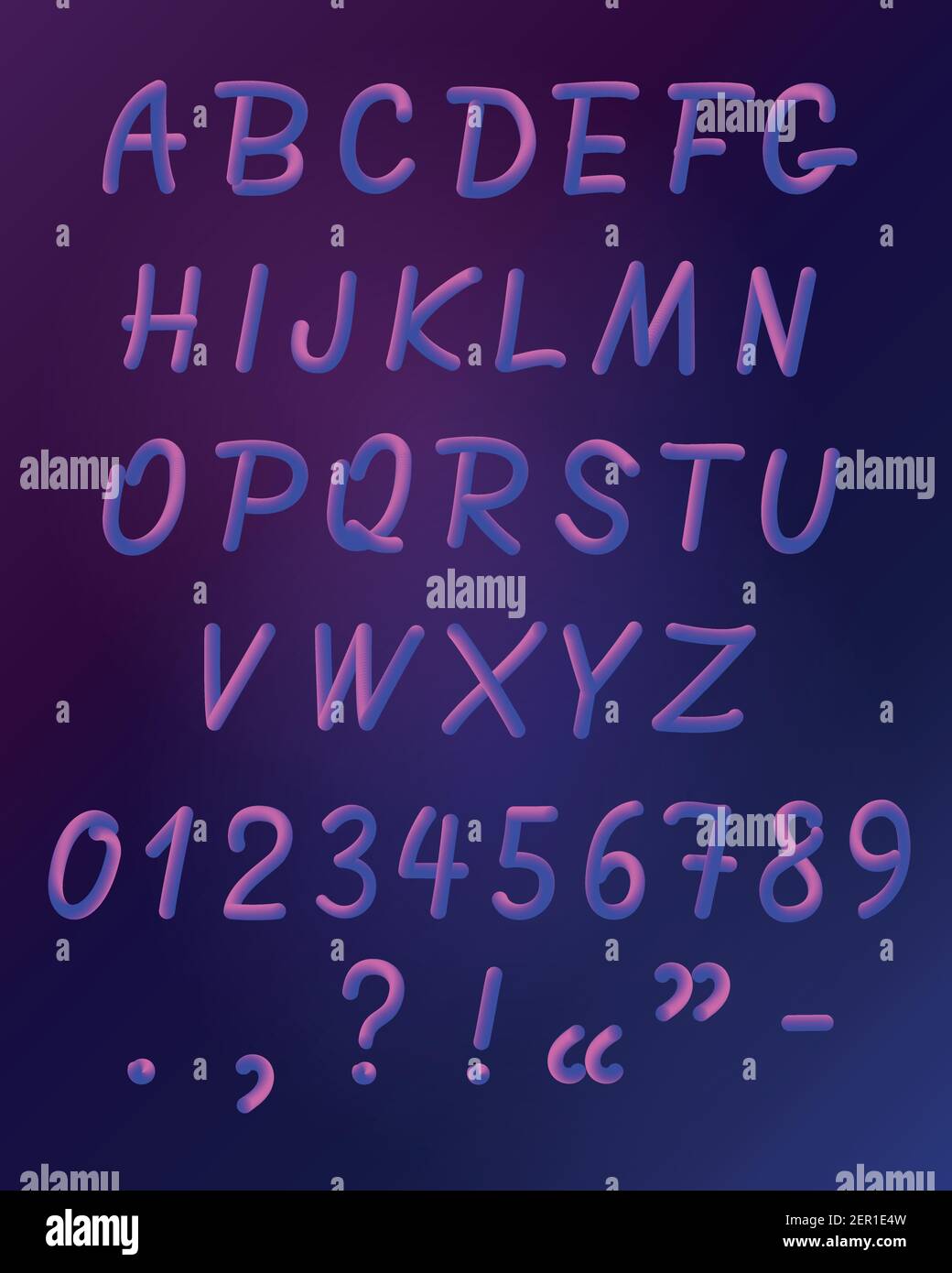 Isolated liquid neon font icon set with purple gradient effect for site ...