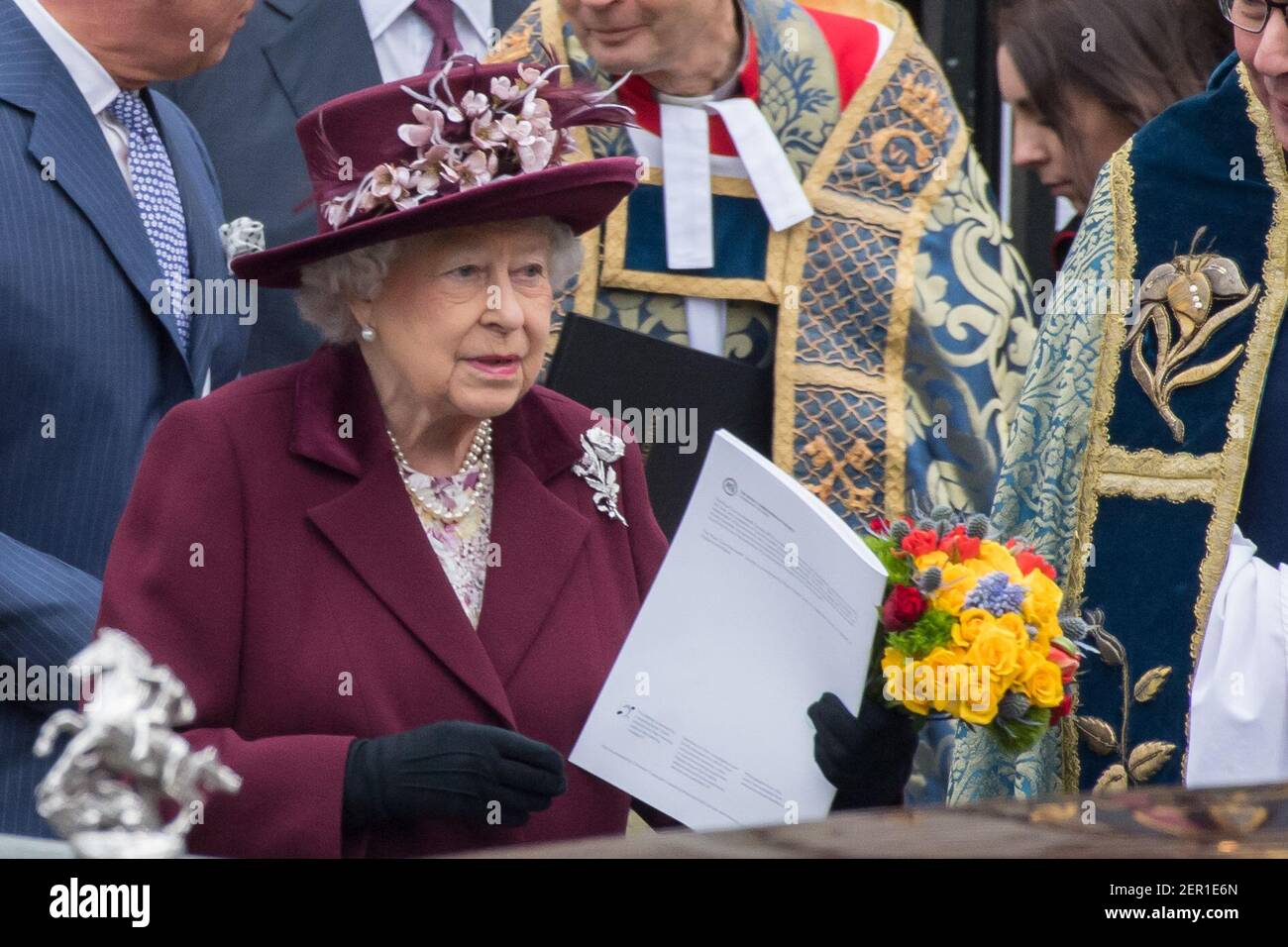 Queen Elizabeth II during the Commonwealth Service at Westminster Abbey ...