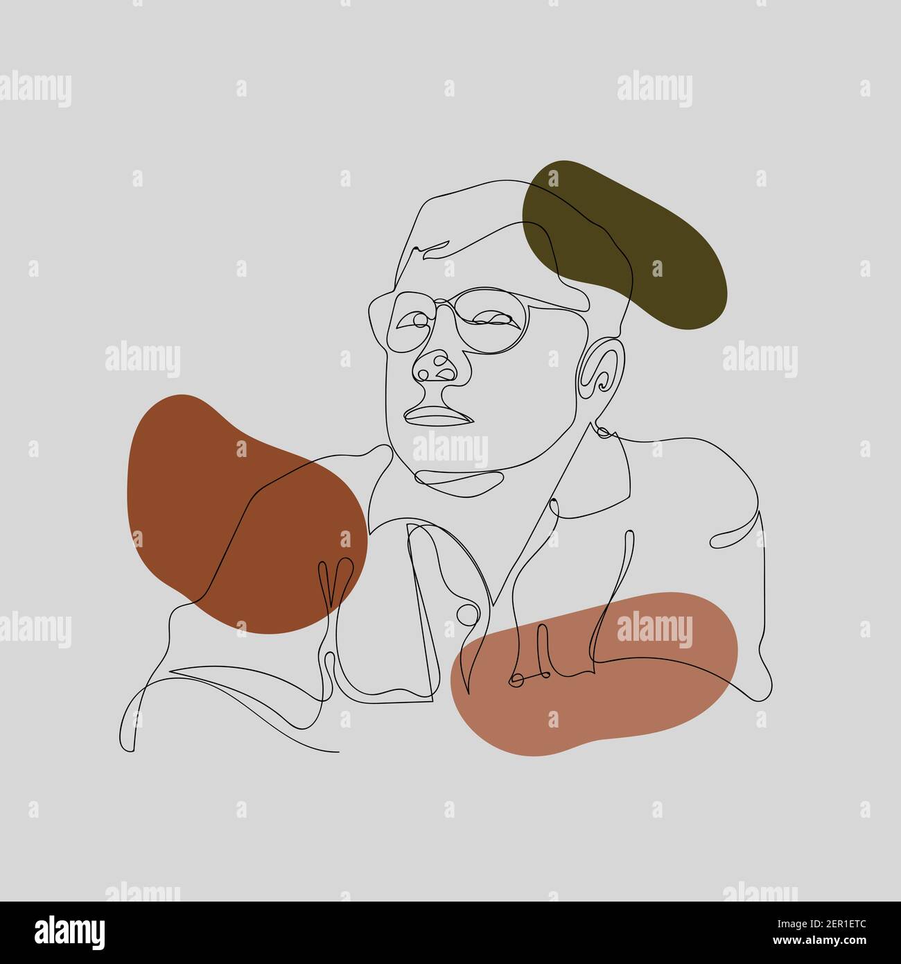 Abstract men face drawing of illustration style shape. Decorative with ...