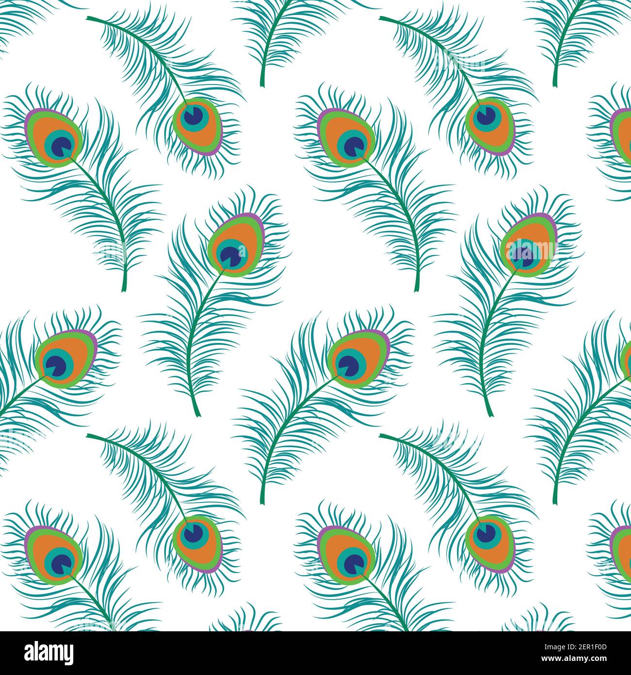 Vector illustration seamless texture, pattern, background with peacock ...