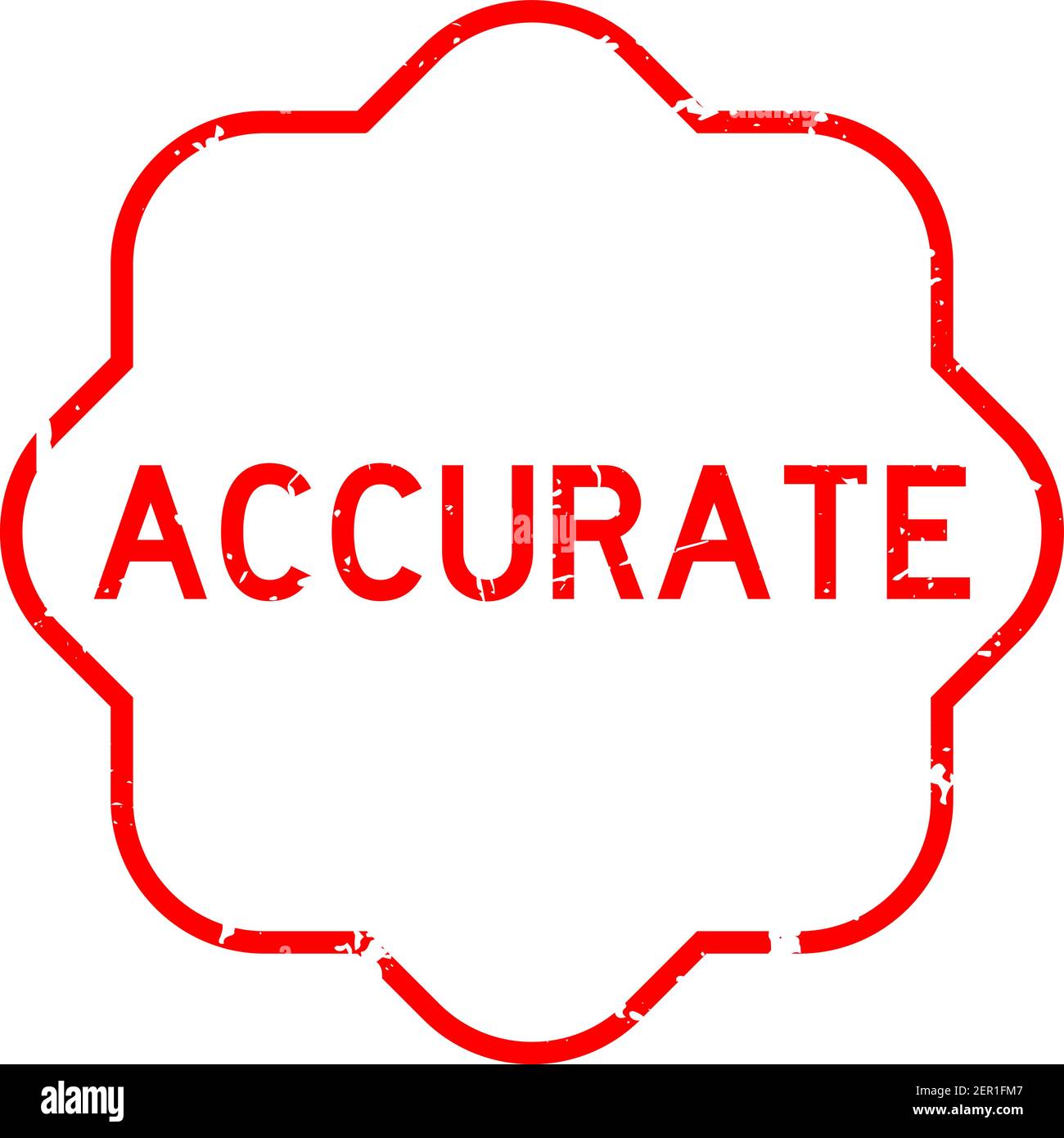 Grunge red accurate word rubber seal stamp on white background Stock ...