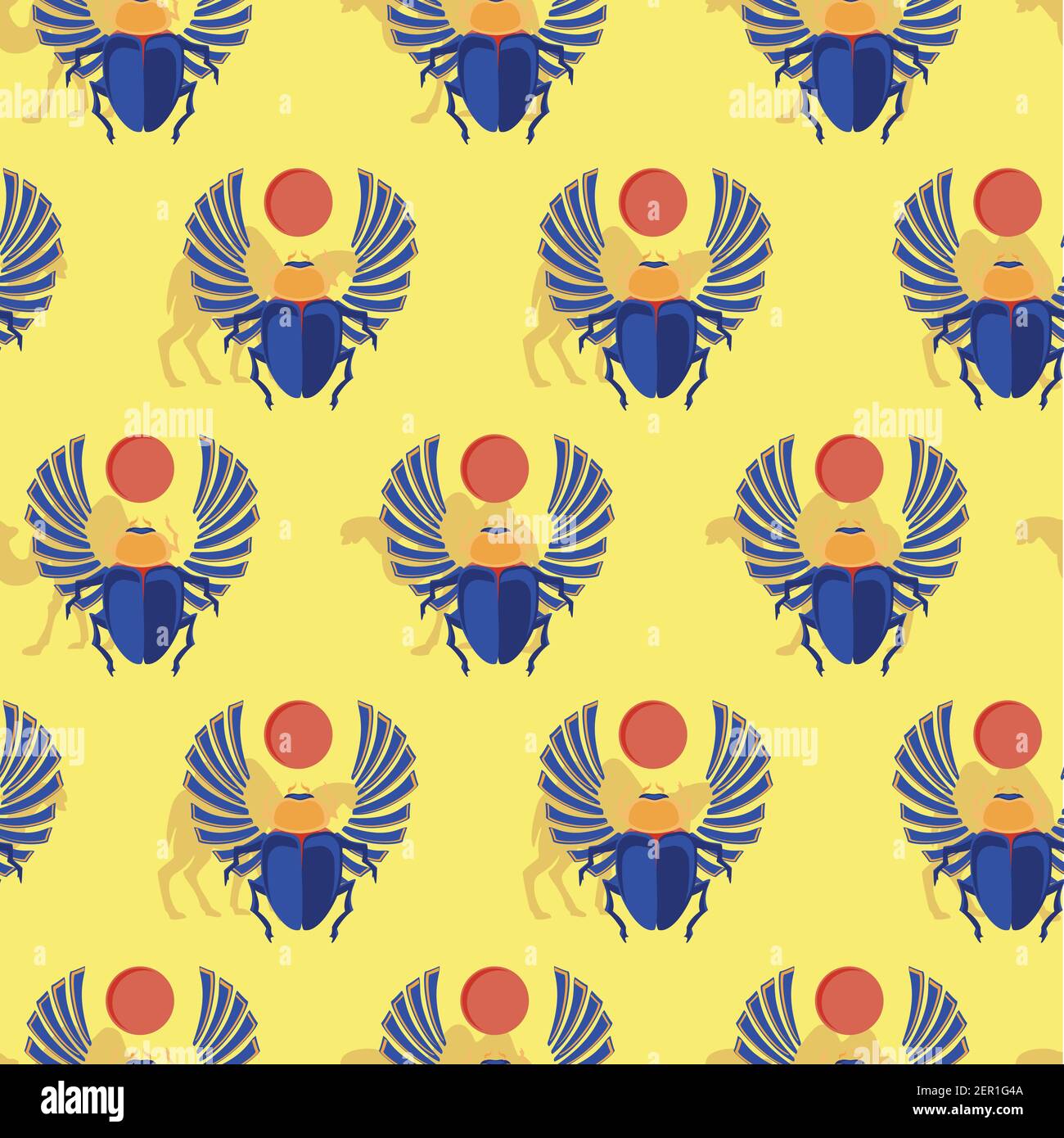 Vector illustration seamless pattern with egyptian scarab. Egypt ...