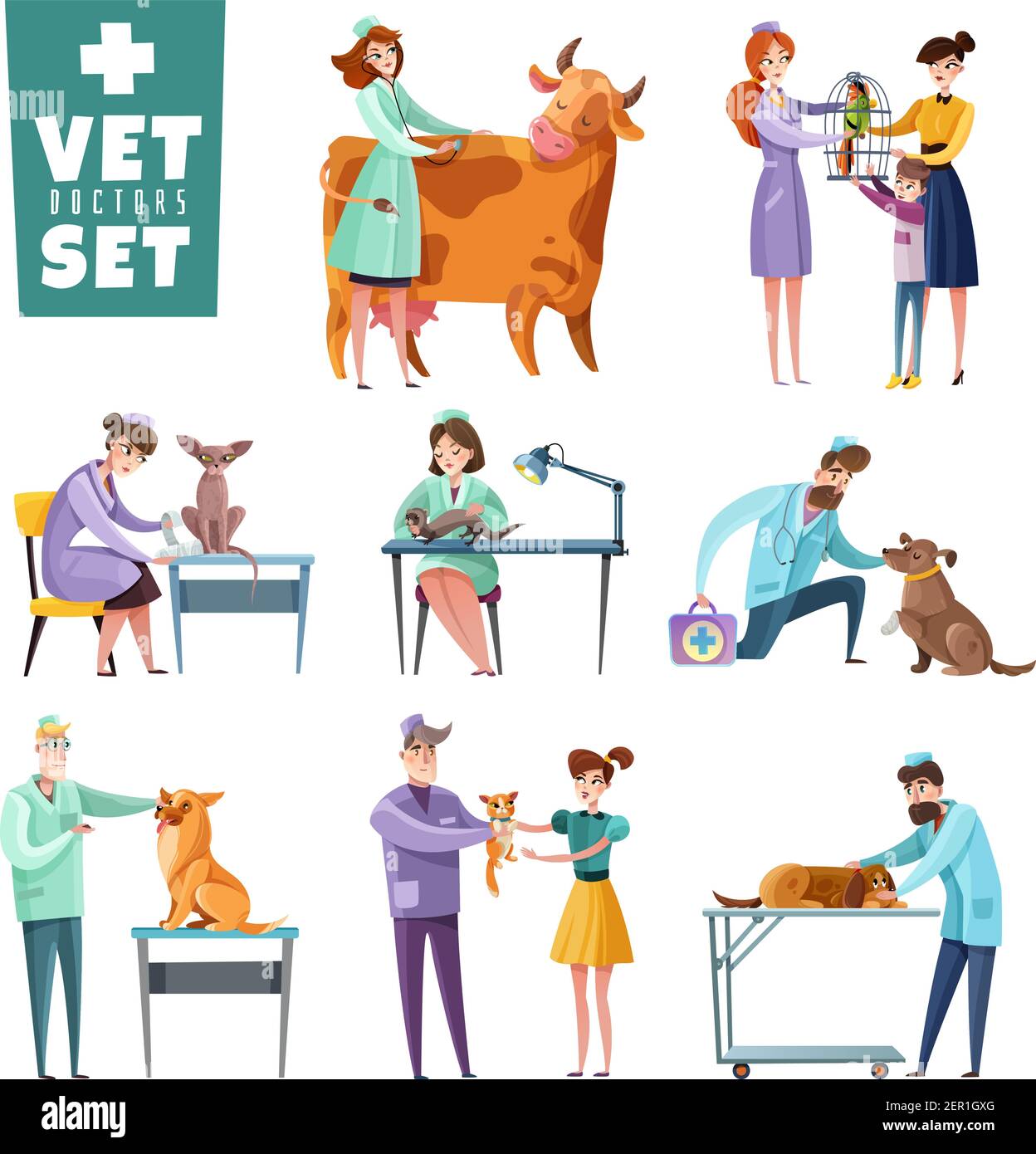 Veterinary examination cow Stock Vector Images - Alamy