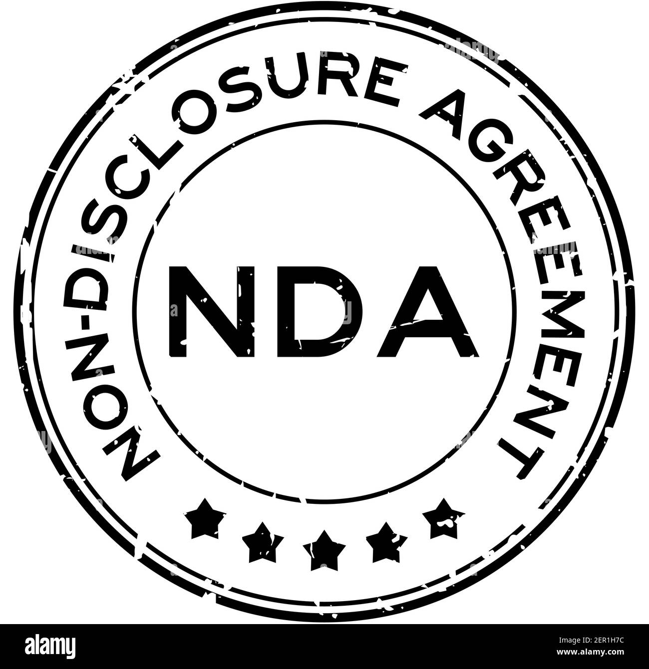 Grunge black NDA Non-disclosure agreement word round rubber seal stamp ...