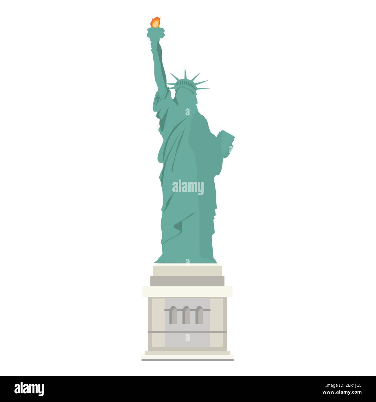 Vector illustration statue of Liberty in New York City isolated on ...