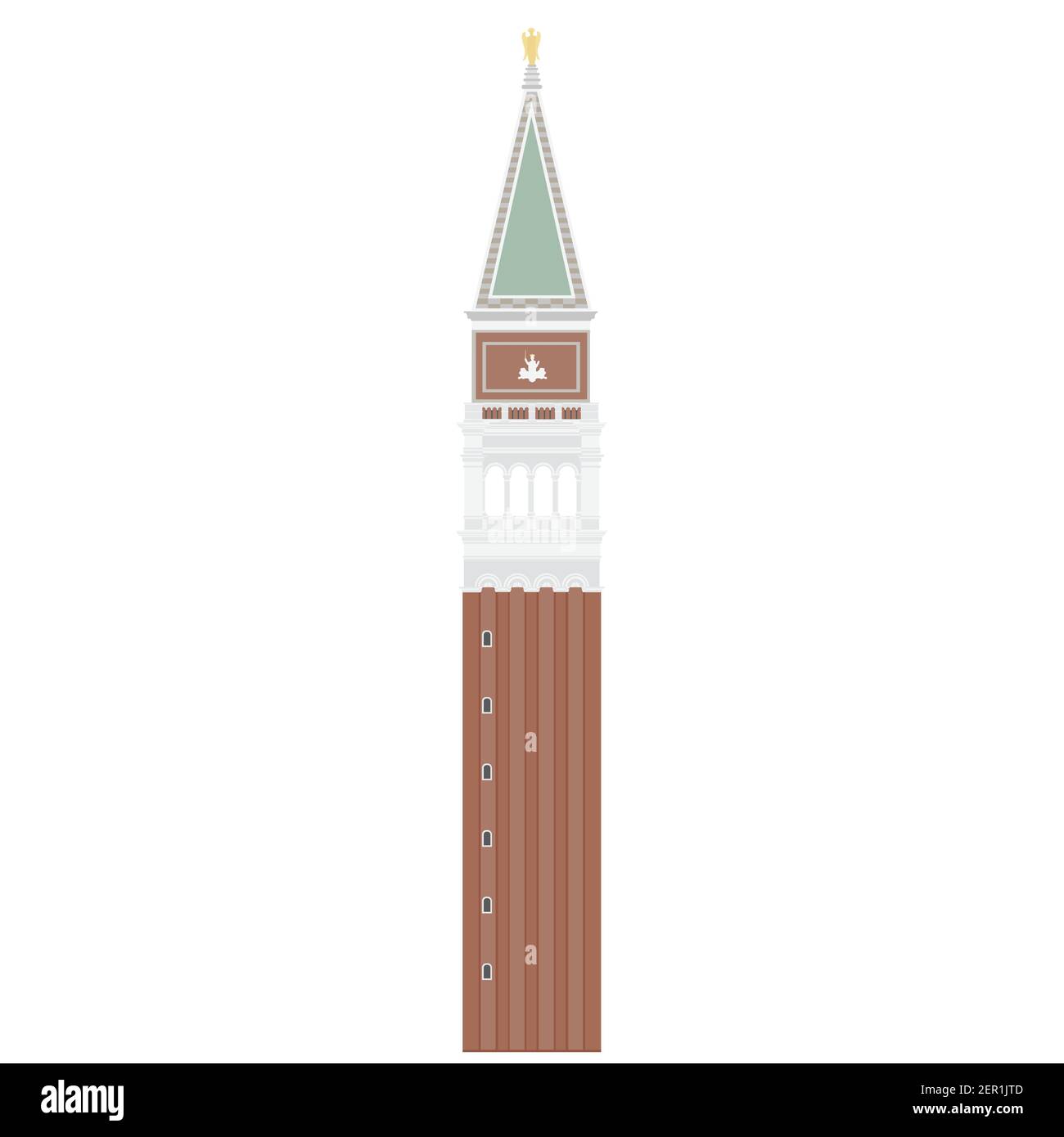 Vector illustration Campanile di San Marco. Venice Italy. San Marco ...