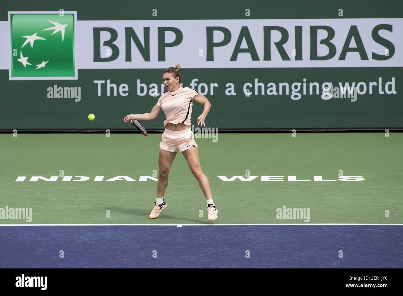 March 13, 2018: Simona Halep (ROU) defeated Qiang Wang (CHN) 7-5, 6-1 ...