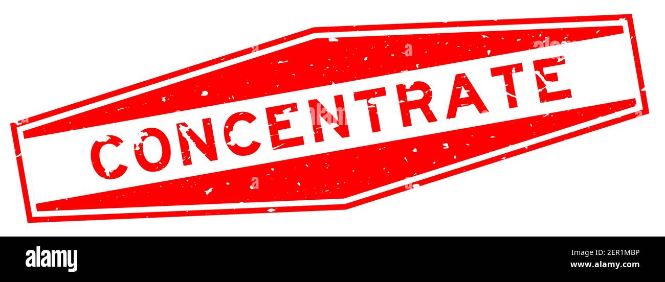 Grunge red concentrate word hexagon rubber seal stamp on white background Stock Vector Image ...