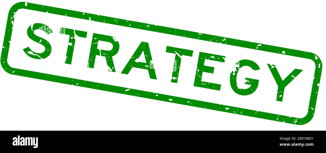 Grunge green strategy word square rubber seal stamp on white background ...