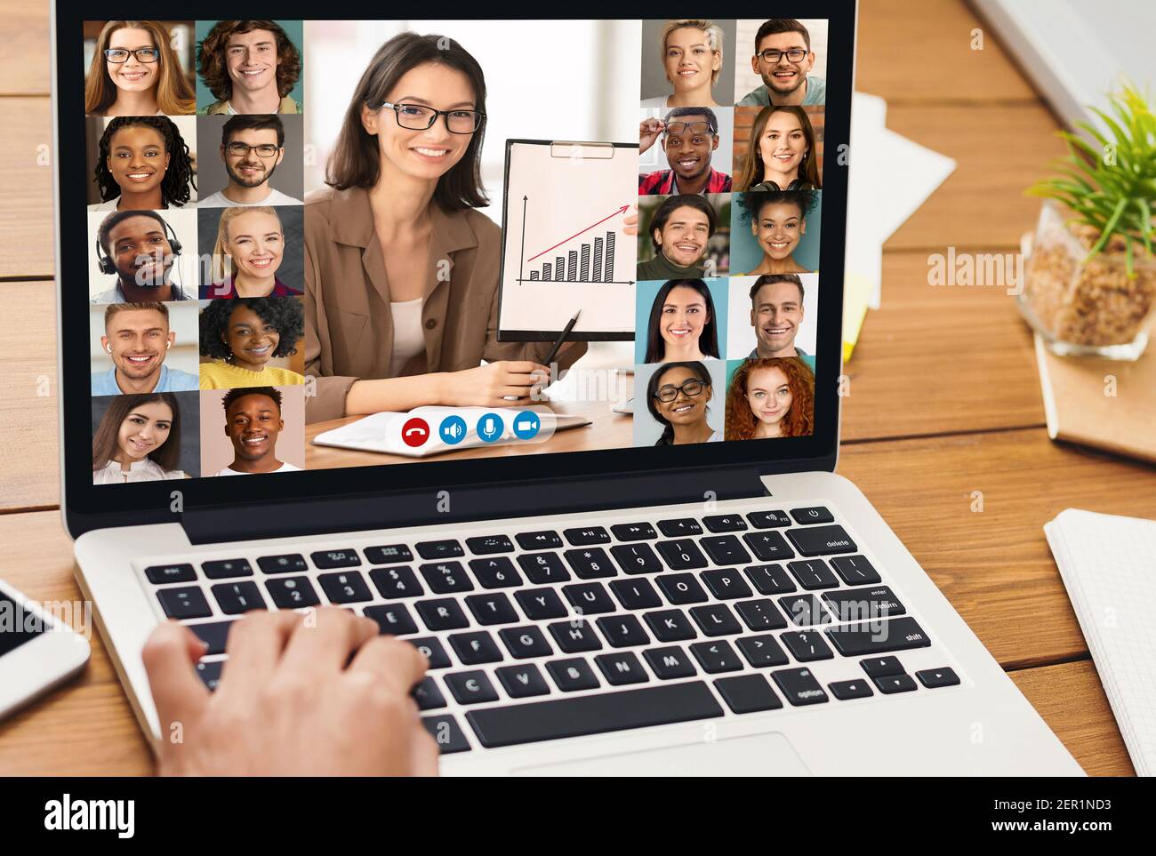 Multicultural Business People Having Online Meeting, Discussing ...