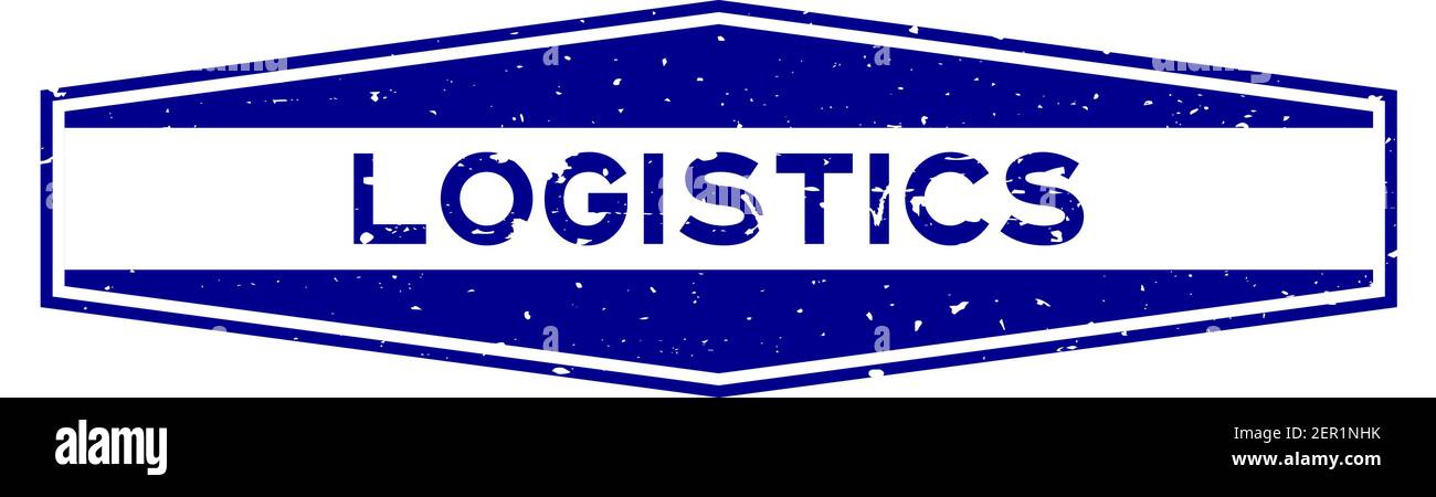 Grunge blue logistics word hexagon rubber seal stamp on white background Stock Vector Image ...