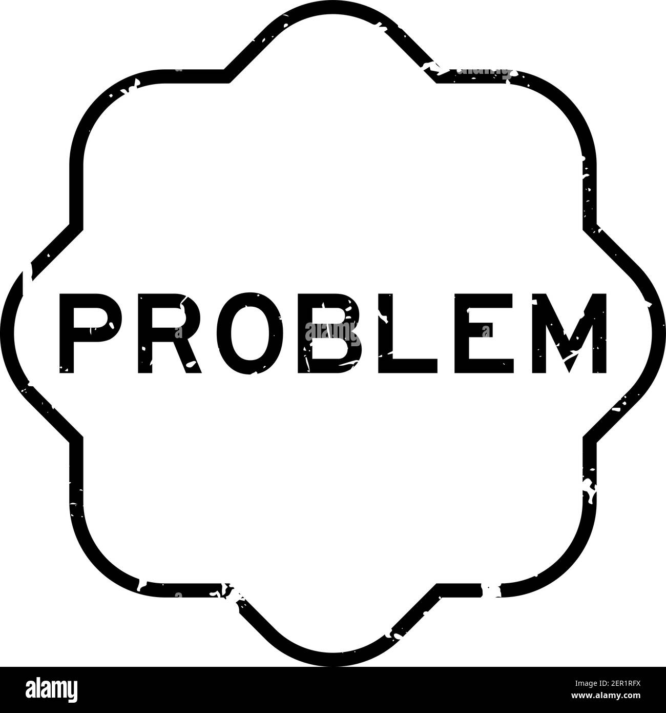 Grunge black problem word rubber seal stamp on white background Stock ...