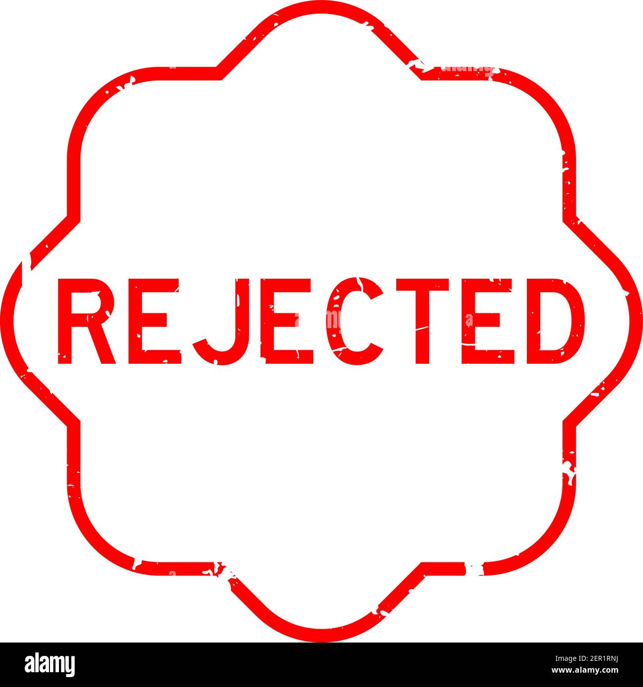 Grunge red rejected word rubber seal stamp on white background Stock ...