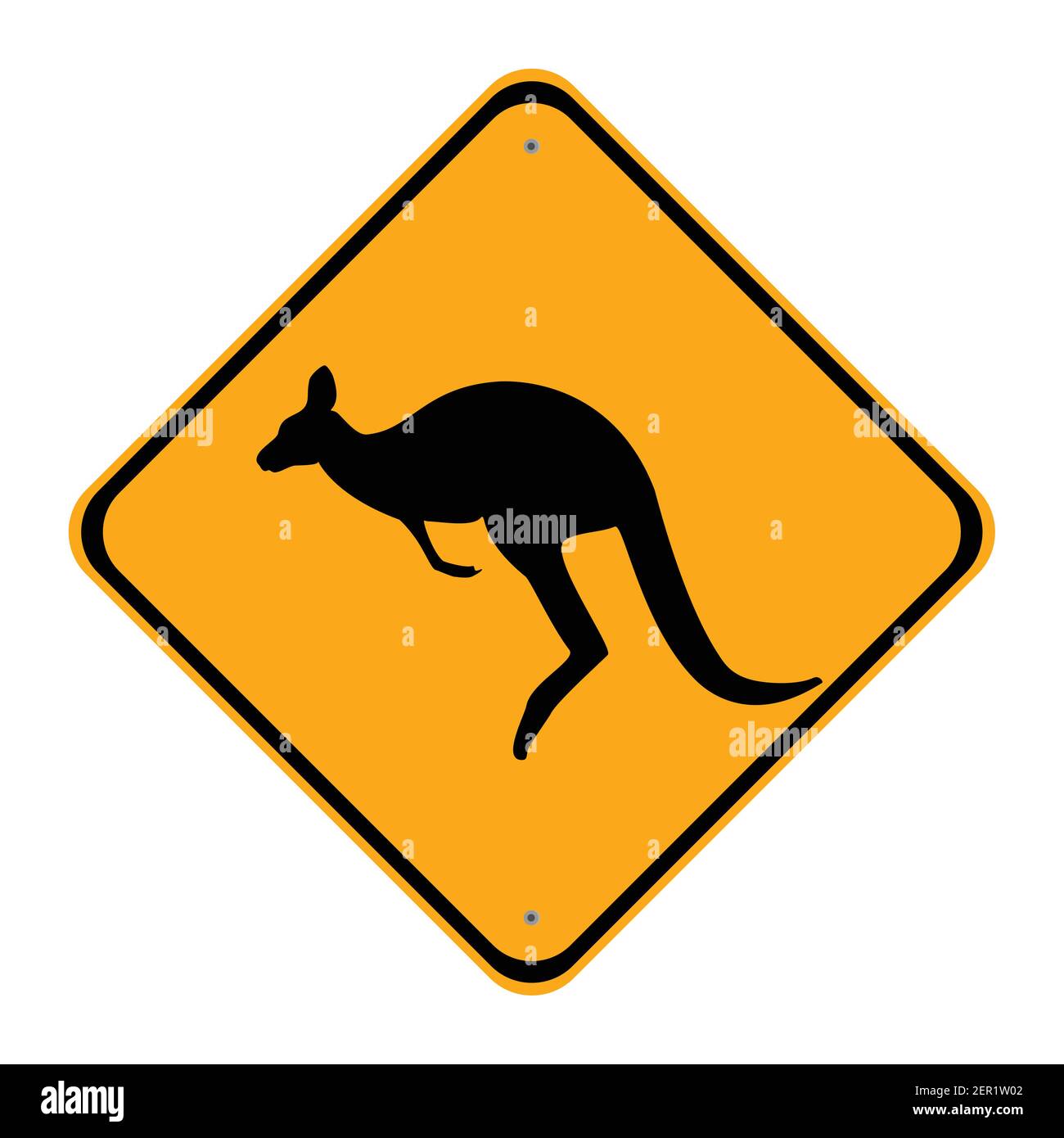 Beware of kangaroo crossing road sign Cut Out Stock Images & Pictures ...