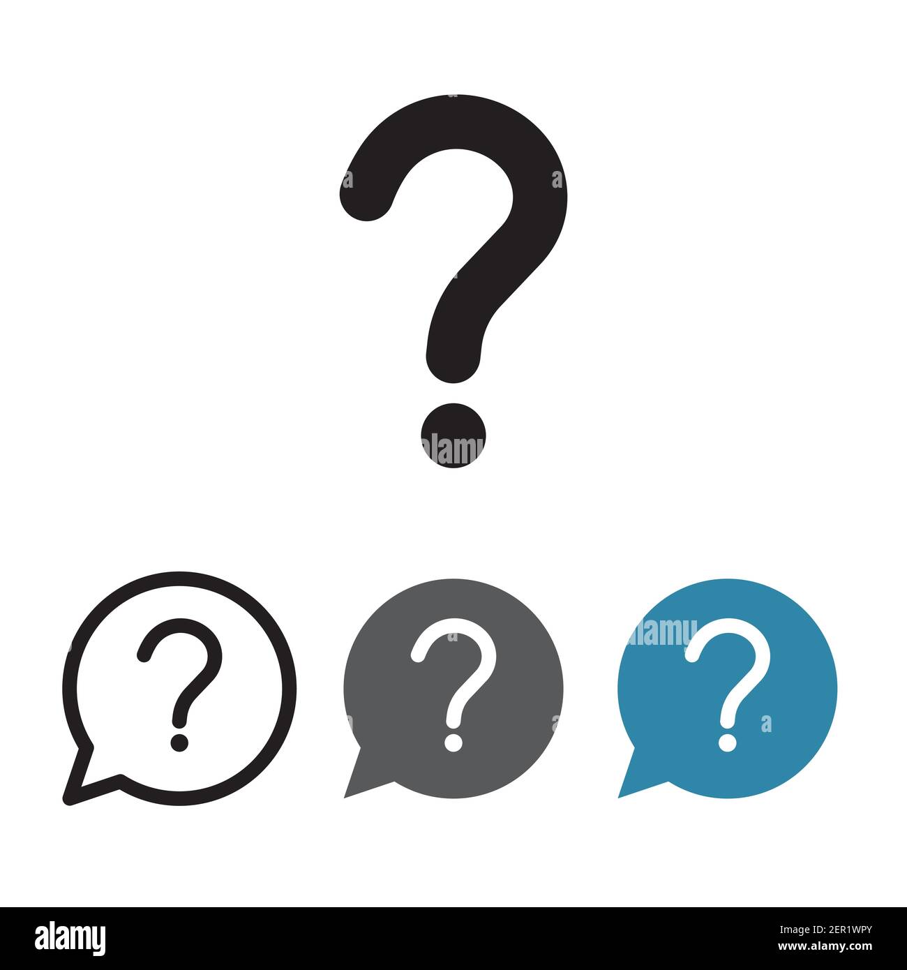 Question mark icon, color, line, outline vector sign, linear style ...