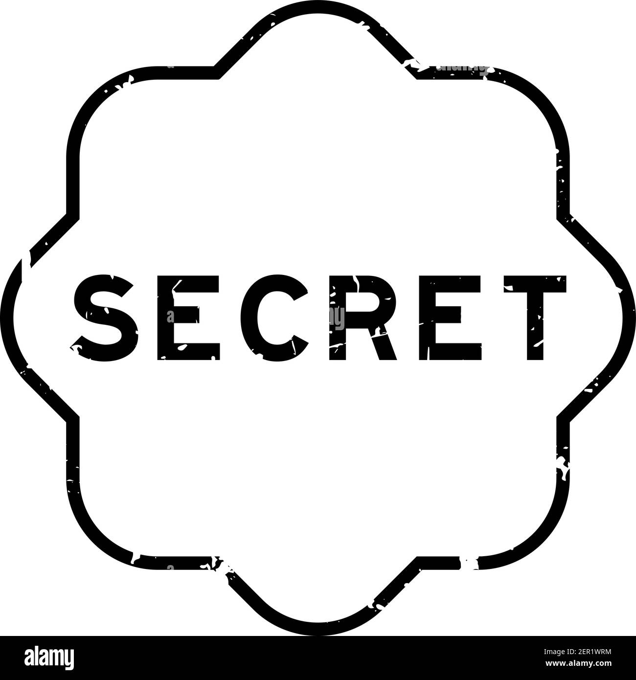 Grunge black secret word rubber seal stamp on white background Stock ...