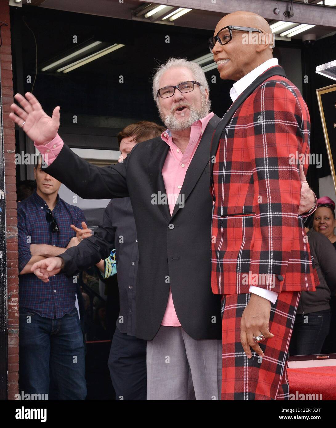 (L-R) Teacher Bill Pannell and RuPaul at RuPaul's Star On The Hollywood ...