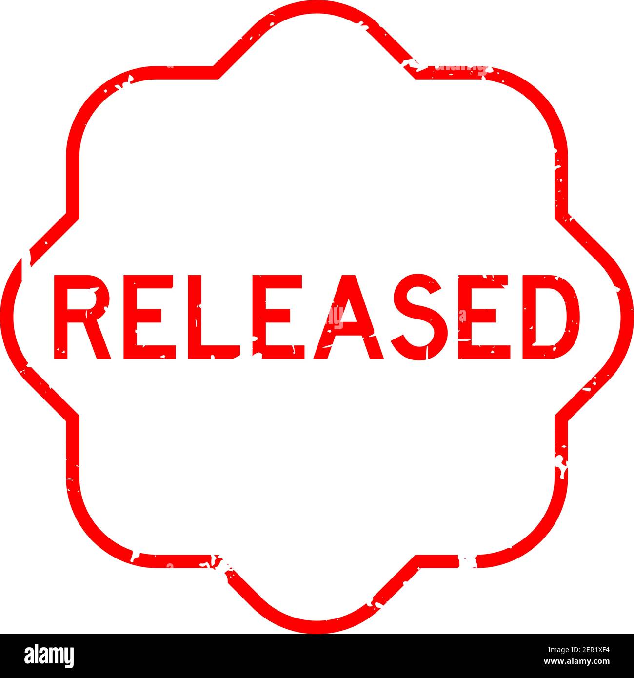Grunge red released word rubber seal stamp on white background Stock ...
