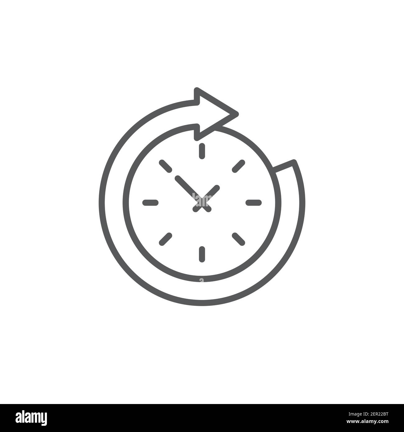 Real time icon, color, line, outline vector sign, linear style ...