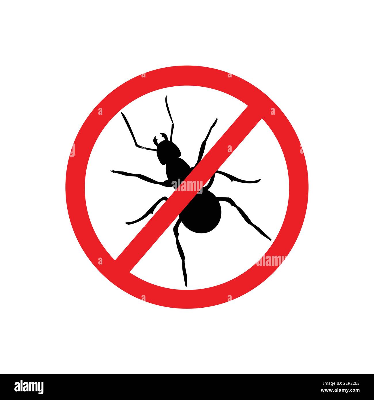 Vector illustration no ant sign, symbol. Ant insect household pests ...