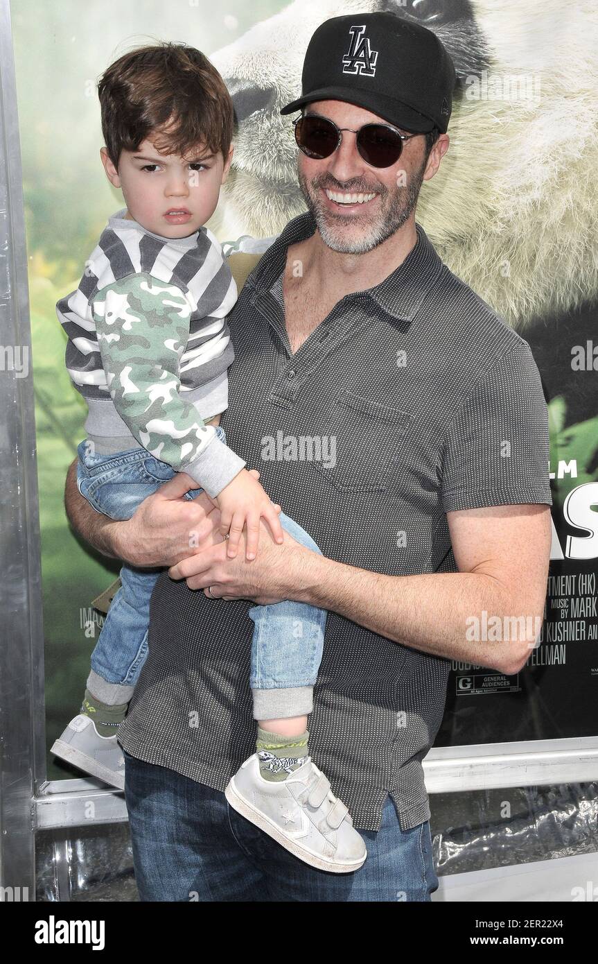 Reid Scott and Son arrives at the IMAX Original Film "Pandas" World ...
