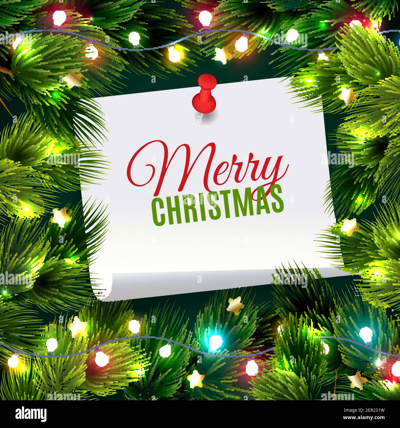Christmas note background with paper note editable text and new year ...