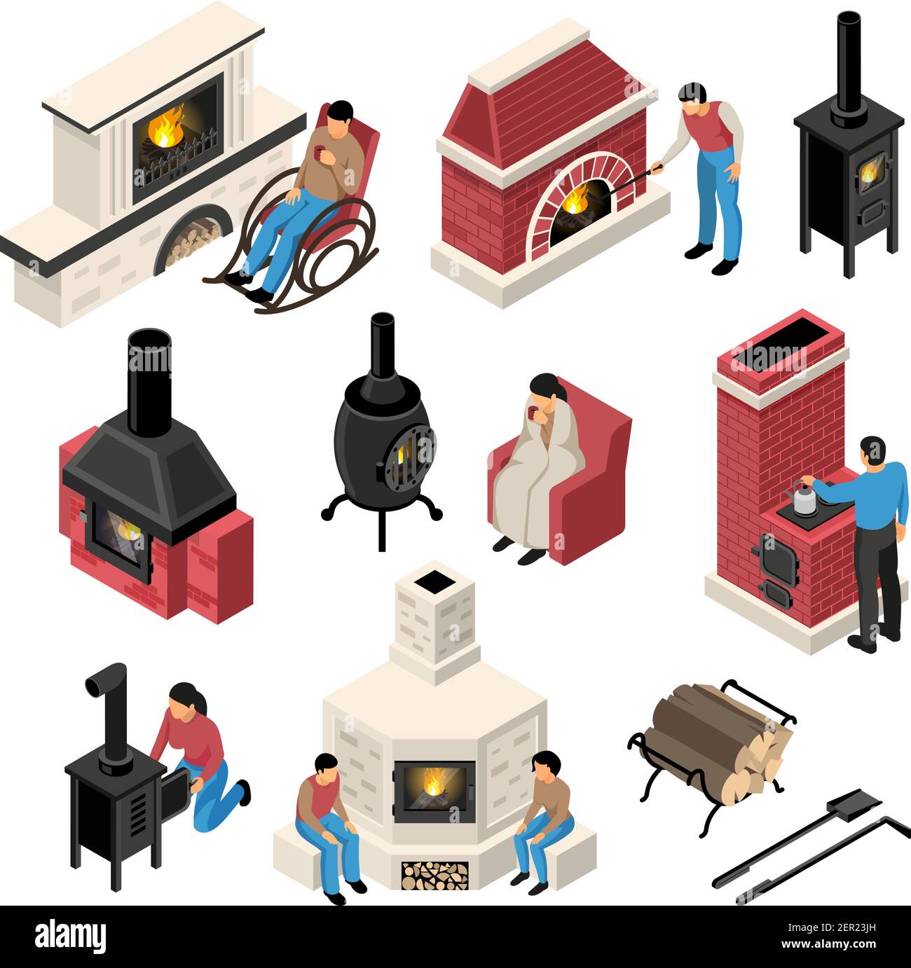 Indoor furnaces Stock Vector Images - Alamy