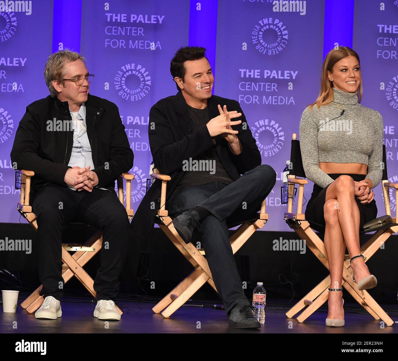 HOLLYWOOD, CA - MARCH 17: Brannon Braga, Seth MacFarlane and Adrianne ...