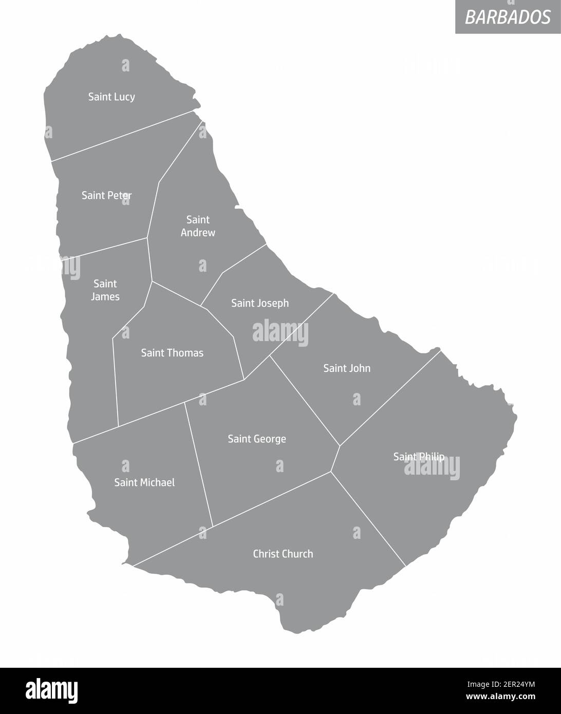 Barbados administrative map Stock Vector Image & Art - Alamy