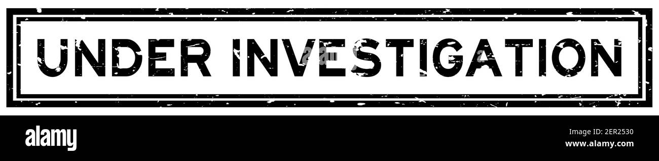 Grunge black under investigation word square rubber seal stamp on white ...